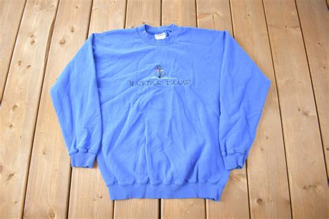 Vintage 1990s Mackinac Island Embroidered Crewneck Sweatshirt 90s