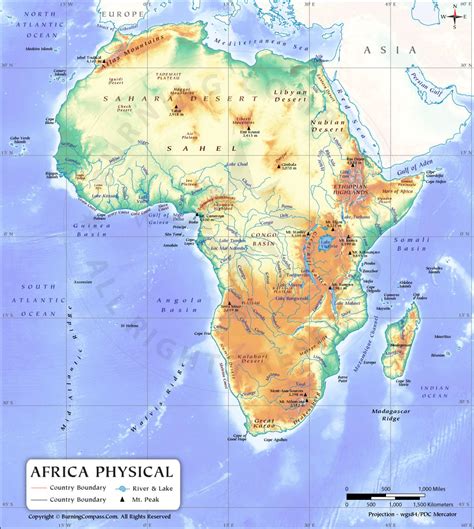 Africa Physical Map Physical Map Of Africa