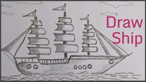 Simple Sailing Ship Drawing Sailing Ship Rubber Stamp Flax Art