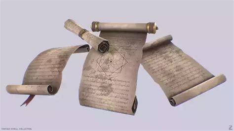 Fantasy Scroll Collection Vr Ar Low Poly Cgtrader