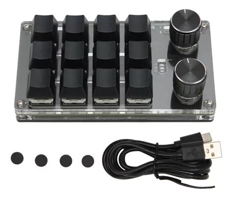 Mini Keypad 12 Keys 2 Knobs Usb Bt Black Mercadolivre