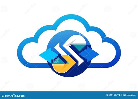 A Cloud Service Symbol Depicting Data Synchronization With Arrows