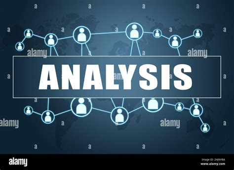 Analysis Text Concept On Blue Background With World Map And Social