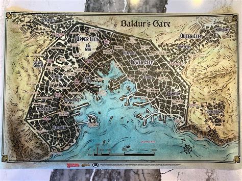 Dungeons And Dragons Baldurs Gate Map Dandd Vinyl Map Unused 3875194226
