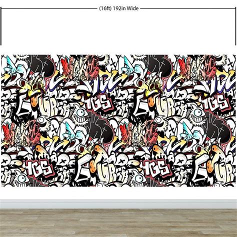 Colorful Graffiti Wall Art Mural Street Art Urban Theme Artwork Removable Peel And Stick