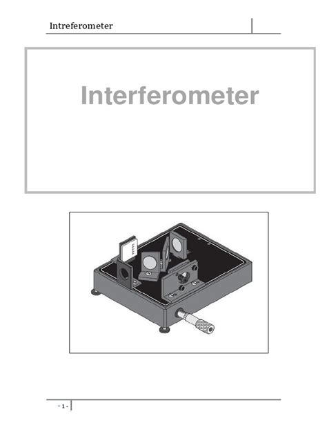 Interferometer Experiments Guide Pdf Interferometry Wavelength