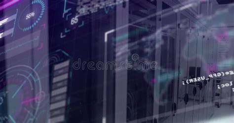 Animation Of Data Processing And World Map Over Server Room Stock Video Video Of Technology