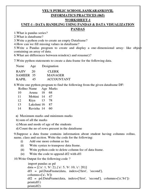 Worksheet 1 Python Download Free Pdf Comma Separated Values Chart