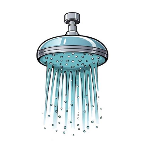 Premium Photo Gray Color Shower Cartoon Vector White Background Isolate