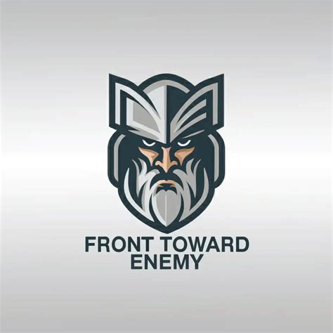 Logo Design For Front Toward Enemy Bold Text With Clear Symbol On Clean