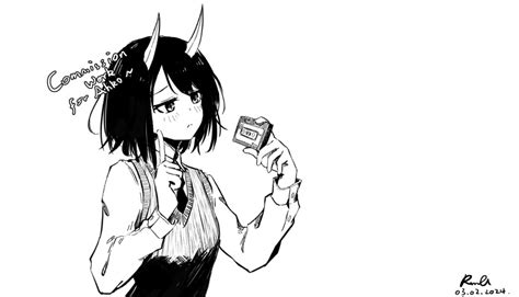 Safebooru 1girl Aoki Ruri Collared Shirt Commission Commissioner Name