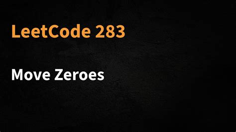 Move Zeroes Leetcode 283 Python Tamil Youtube