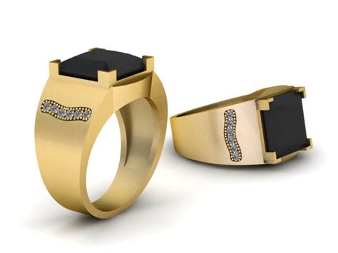 Stl File Mens Fashion Dimond Ring For 3d Printable Model 💍 Obj・3d