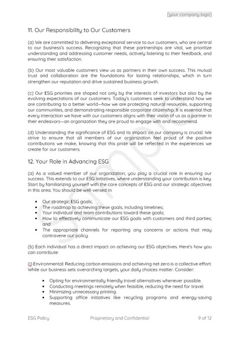 Esg Policy Template Bluewalk