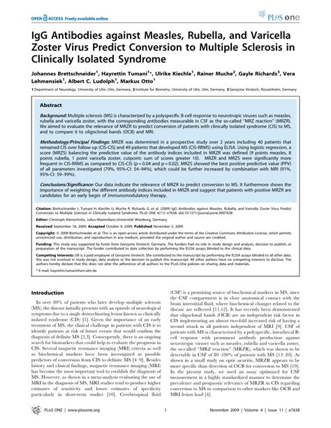 Pdf Igg Antibodies Against Measles Rubella And Varicella Zoster