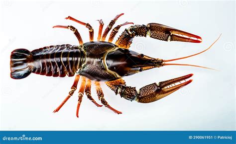 Isolated Object Overhead Shot Of A Crayfish Also Known As A Crawfish