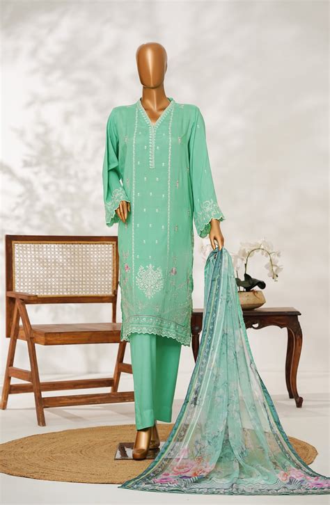 Amna Khadija Embroidered Lawn Stitched 3 Piece Suit Design 01 Ak25