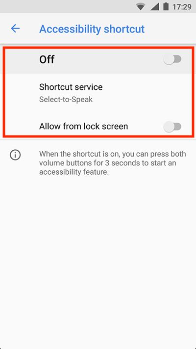 Android 8 Oreo Accessibility Shortcut Abilitynet