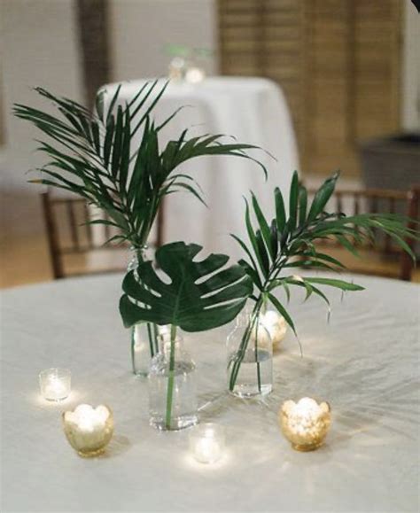 Simple Tropical Centerpieces Tropical Wedding Decor Tropical