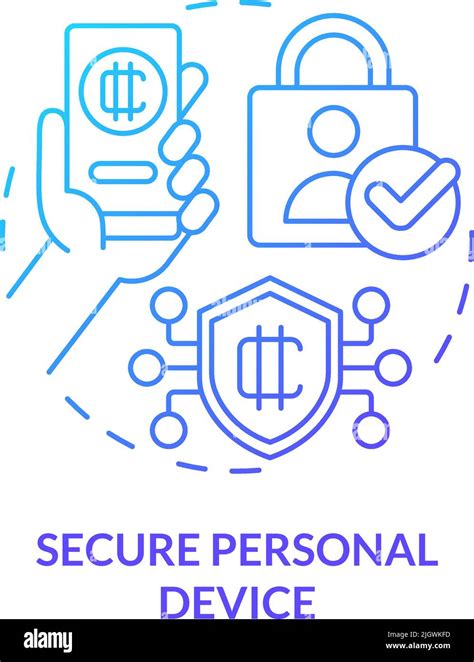 Secure Personal Device Blue Gradient Concept Icon Stock Vector Image And Art Alamy