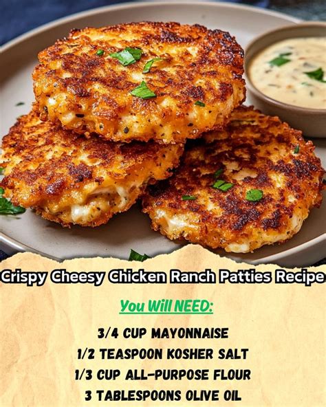 Discovery Crispy Cheesy Chicken Ranch Patties Recipe Ingredients 1 1