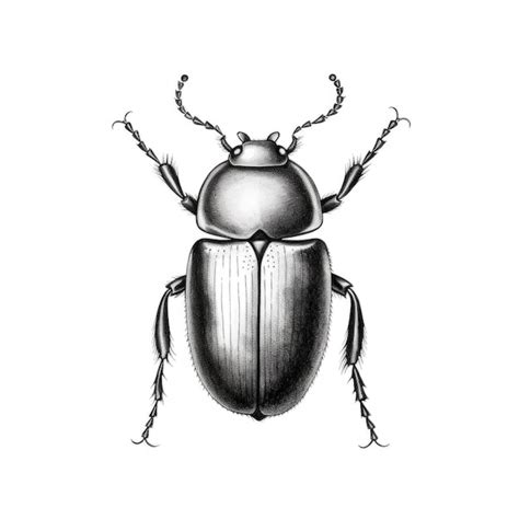 Premium Photo Beetle Engravement Illustration Realistic Graphite