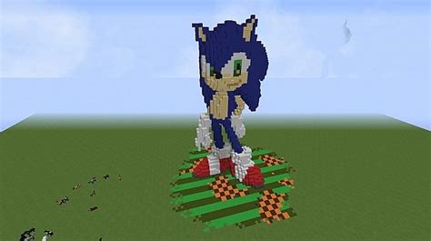 3d Sonic The Hedgehog Sonic Unleashed Statue Minecraft Map