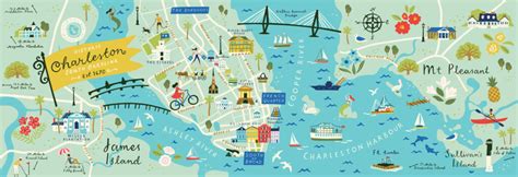 7 Amazing Illustrated Maps Of Charleston South Carolina Charleston Daily