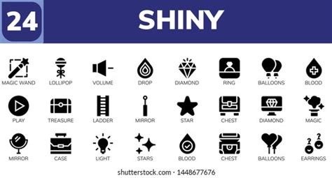 Shiny Icon Set 24 Filled Shiny Stock Vector Royalty Free 1448677676 Shutterstock