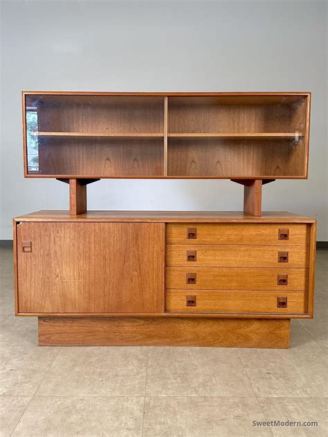 Danish Teak China Cabinet With Floating Top Mcm China Cabinets And Hutches For Sale Sweet