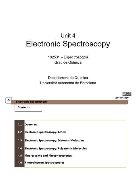 Spectroscopy 04 Electronic Spectroscopy 23 24 Pdf Electron