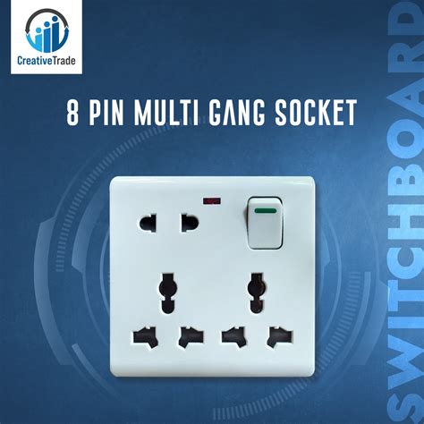 High Quality 8 Pin Mult Gang Socket Double 3 Pin 1 Piece Only Socket Easy To Use And