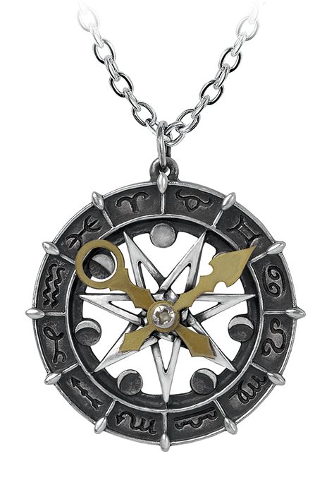 Astro Lunial Compass Pendant With Moon And Star Design