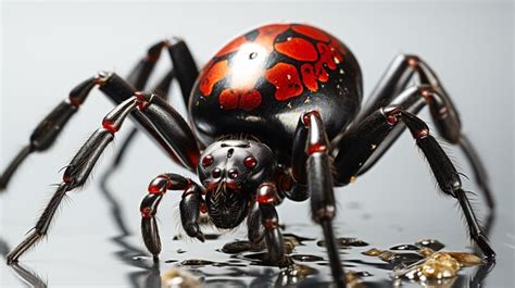 Premium Ai Image Graceful Black Widow Spider In Motion