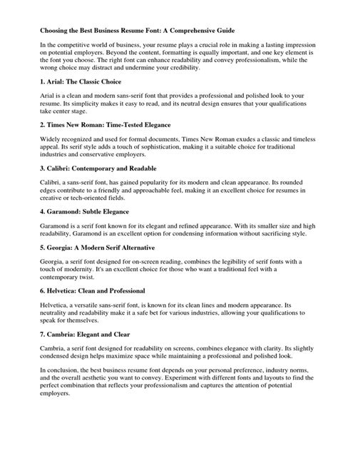Best Business Resume Font Pdf Typefaces Sans Serif Best Business Resume Font Pdf Typefaces Sans Serif