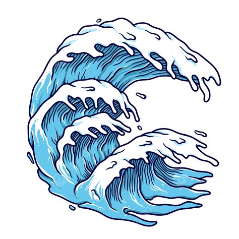 Ocean Wave Drawing Cool Ocean Waves Over 43858 Royalty Free