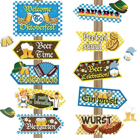 20 Letreros De Oktoberfest Festival De Cerveza Alemán Bienvenido A