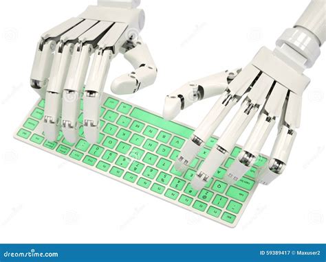 Robot Typing On Keyboard Stock Image Image Of Anonymous 59389417