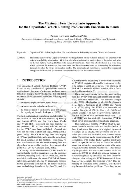 Pdf The Maximum Feasible Scenario Approach For The Capacitated