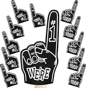 Wettarn 12 Pcs Giant Foam Finger 18 Inch Were Number 1 Universal Foam