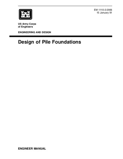 Pdf Design Of Pile Foundations Engineer Manual
