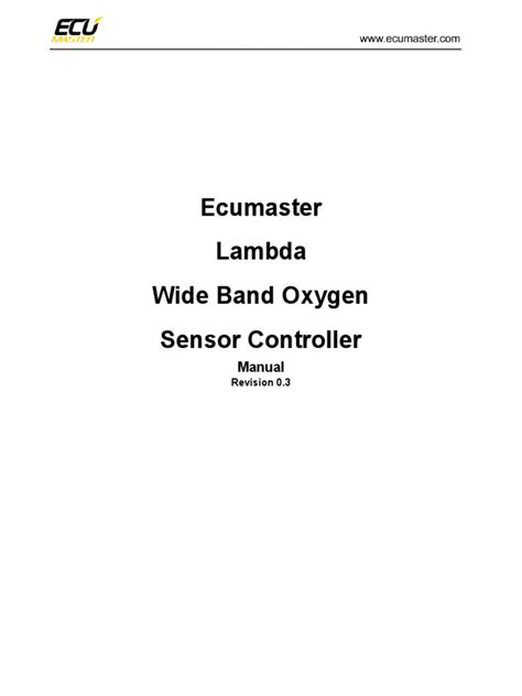 Lambda Manual Pdf Sensor Computer Engineering