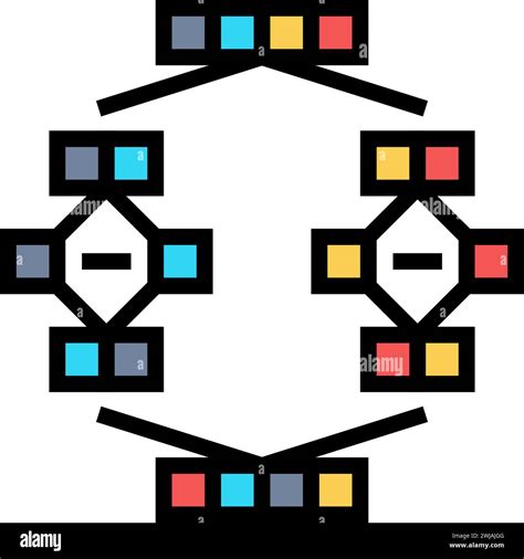 Mergesort Algorithm Color Icon Vector Illustration Stock Vector Image