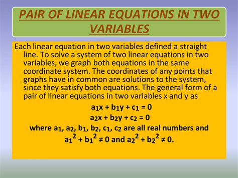 Project Ppt On Pair Of Linear Equations In Two Variables Class 10