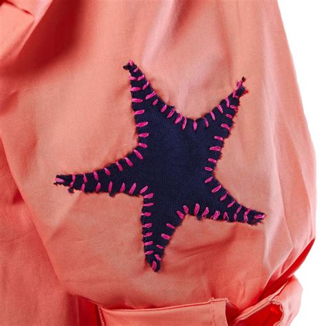 Caryn Lawn Preppy Dress Coralnavy Star Patch Garmentory
