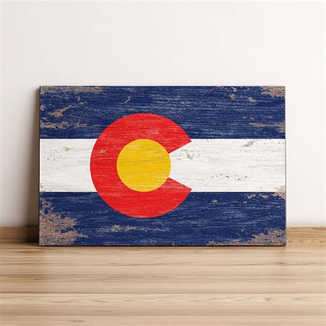 Colorado State Flag Wall Art Colorado Flag State Flag Wood Printing