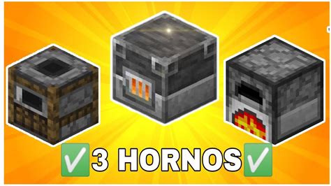 Como Hacer Los 3 Tipos De Hornos En Minecraft Youtube