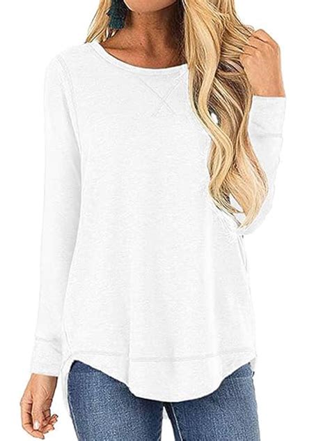 Shibever Long Sleeve T Shirts For Women Fall Tops Basic Workout Casual