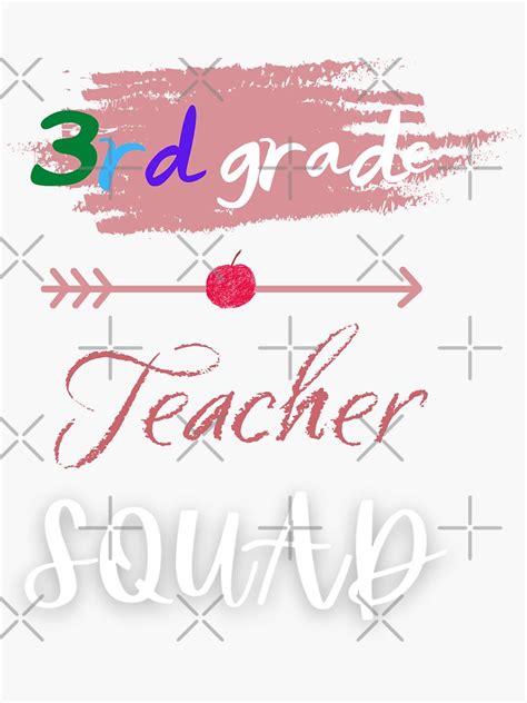 Third Garde Teacher Squad 3rd Grade 1st Day Back To School Sticker For Sale By T7mine Redbubble