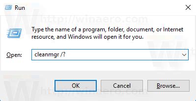 Disk Cleanup Cleanmgr Command Line Arguments In Windows